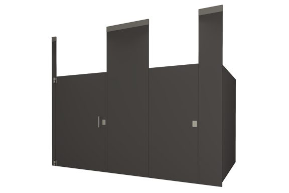 Phenolic Ceiling Hung Toilet Partitions, Cubicle Solution | Hadrian