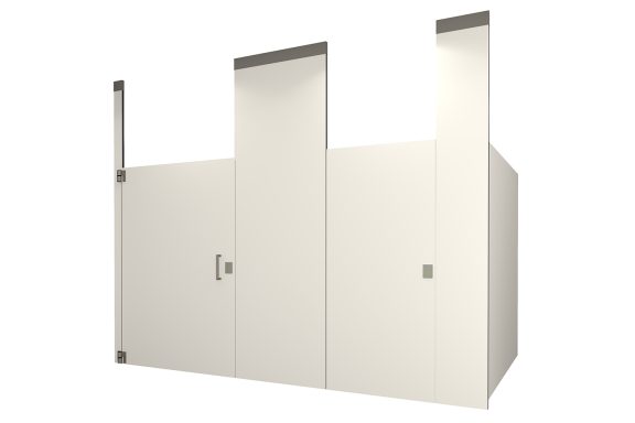 Phenolic Ceiling Hung Toilet Partitions, Cubicle Solution | Hadrian