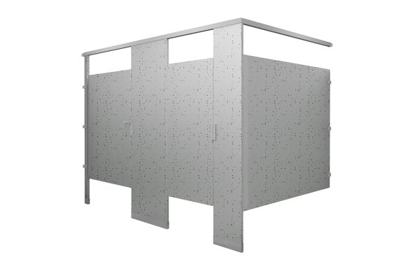 Headrail Braced | Solid Plastic Toilet Partitions | Hadrian