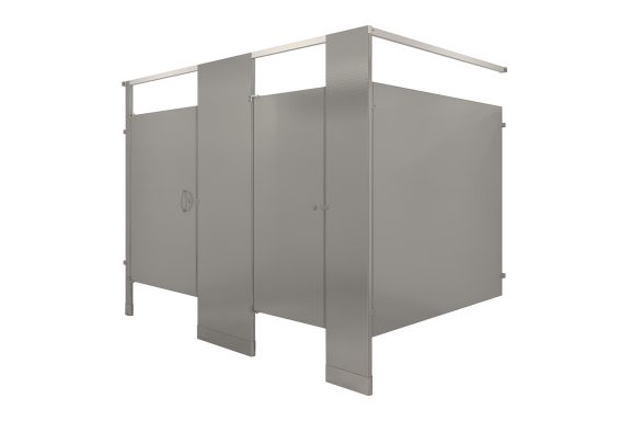 Headrail Braced Stainless Steel Toilet Partitions | Hadrian